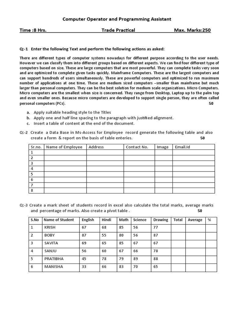 Practical Question Paper - Converted - by - Abcdpdf | PDF | Personal ...