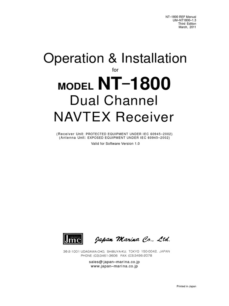 NT-1800 REF Manual v.1.3 With Station List | PDF | Computing | Information And Communications ...