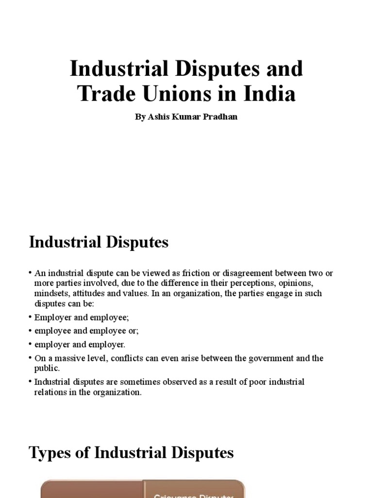 Industrial Disputes and Trade Unions in India | PDF | Strike Action ...