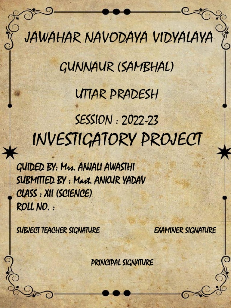 Final Physics Project by Ankur Yadav Class 12 | PDF