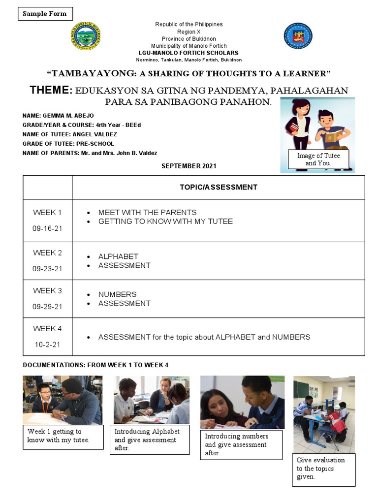 Sample and Final Form For LGU-SCHOLARS AY 2021-2022 ASSESSMENT Word ...