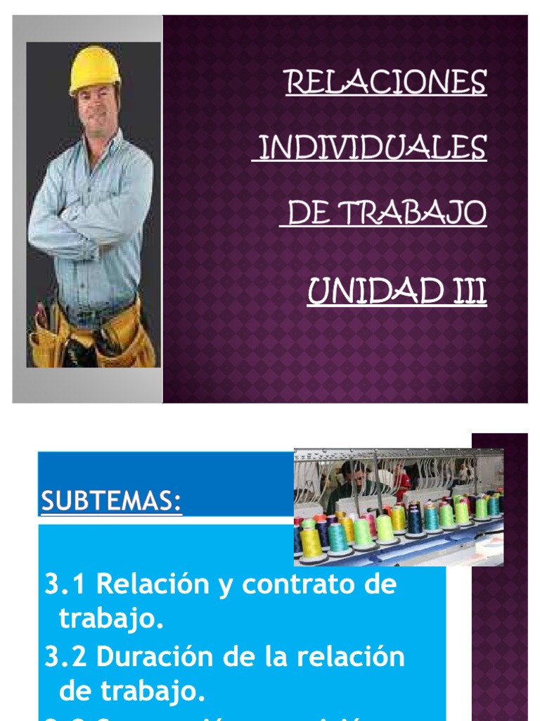 Unidad 3 Relaciones Individuales de Trabajo Plus 2 | PDF
