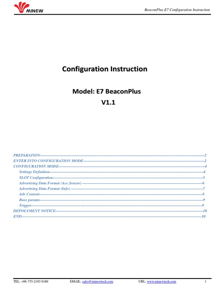 BeaconPlus E7 Configuration Instruction Title | PDF | Computing | Computer Science