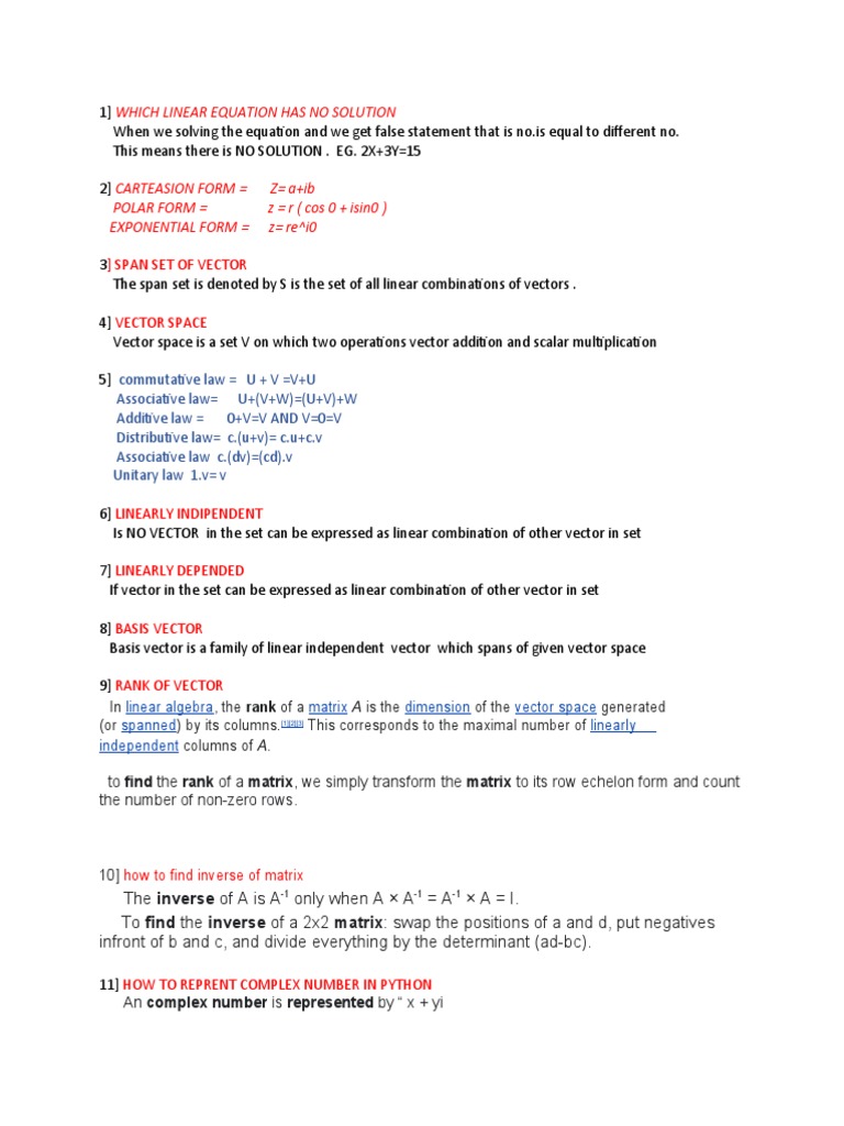 Linear Algebra Using Python Notes | PDF | Linear Map | Vector Space