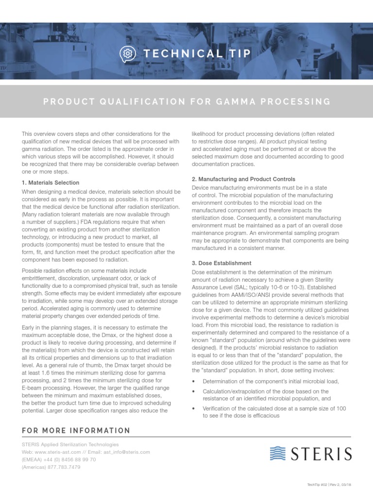 Product Qualification For Gamma Processing | PDF | Sterilization ...