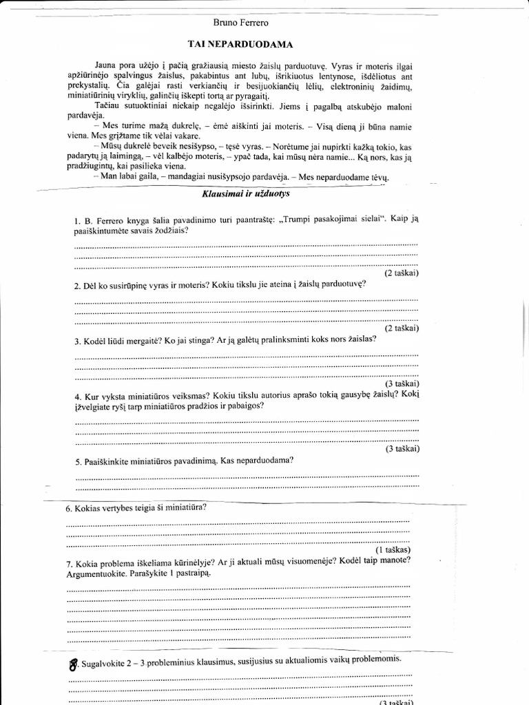 Teksto Suvokimas 10-25 | PDF Teksto Suvokimas 10-25 | PDF