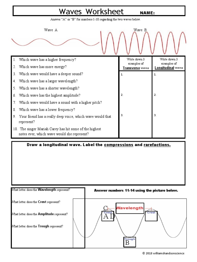 Waves Worksheet | PDF | Waves | Electromagnetic Spectrum