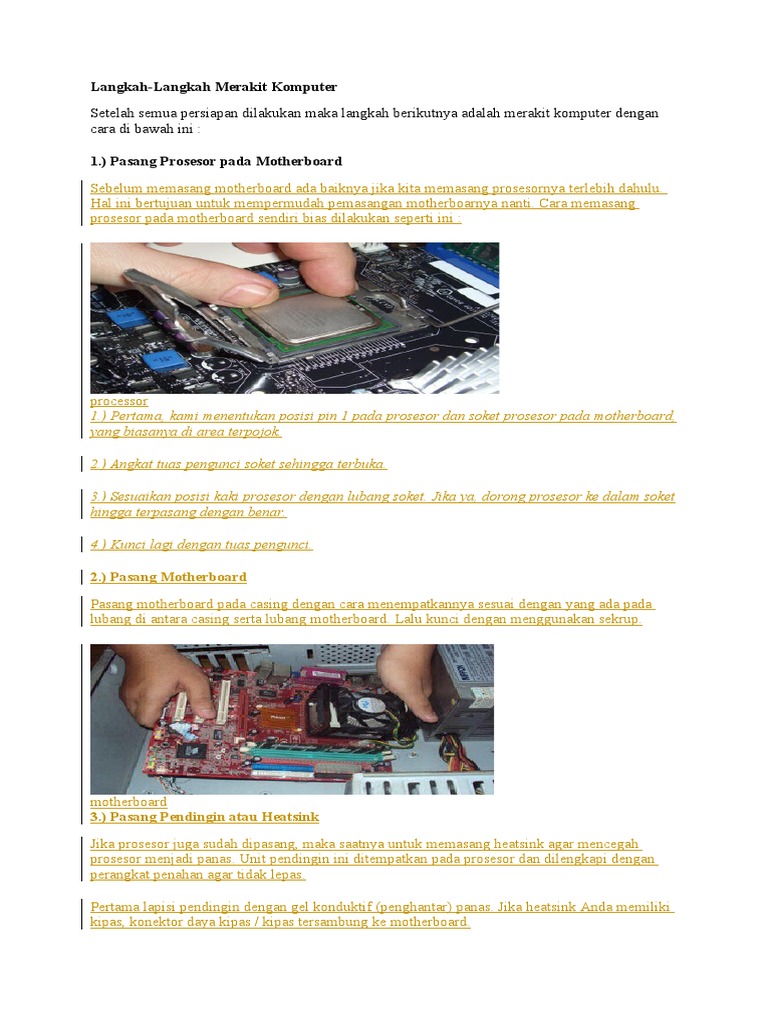 Langkah-Langkah Merakit Komputer | PDF