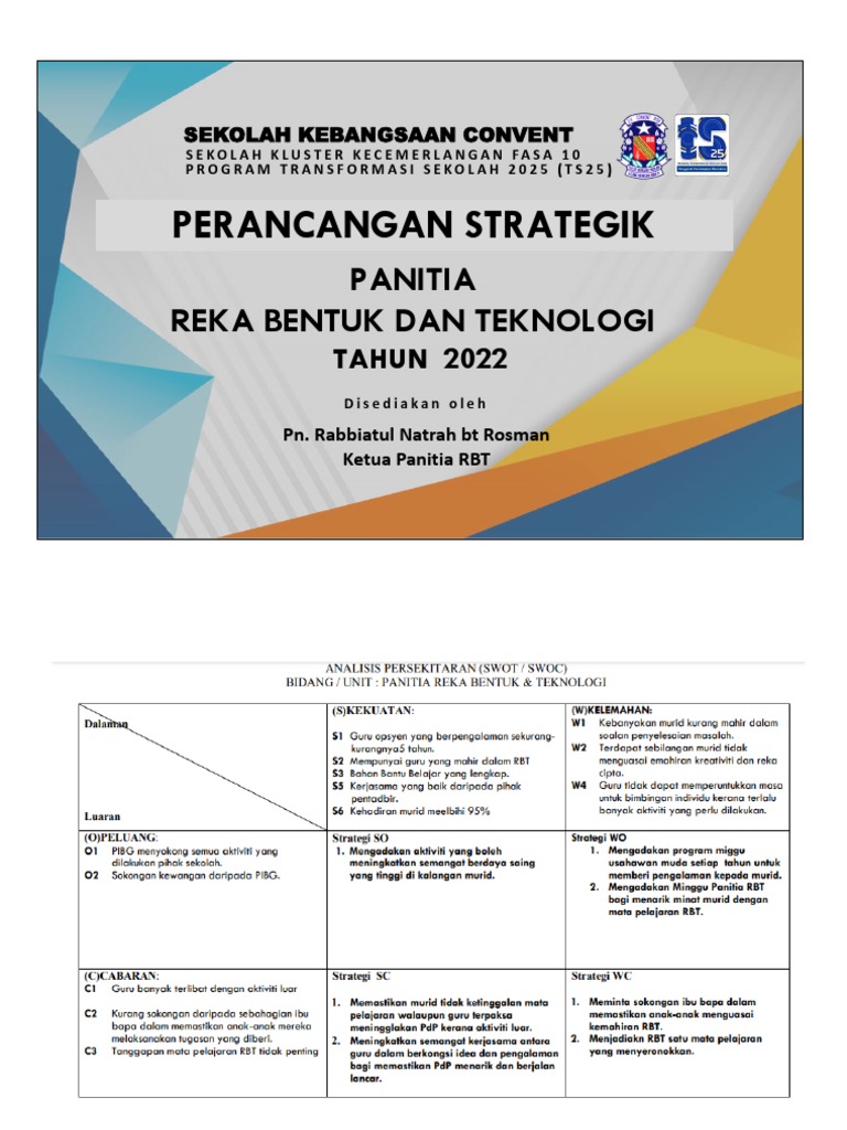 Perancangan Strategik RBT 2022 | PDF