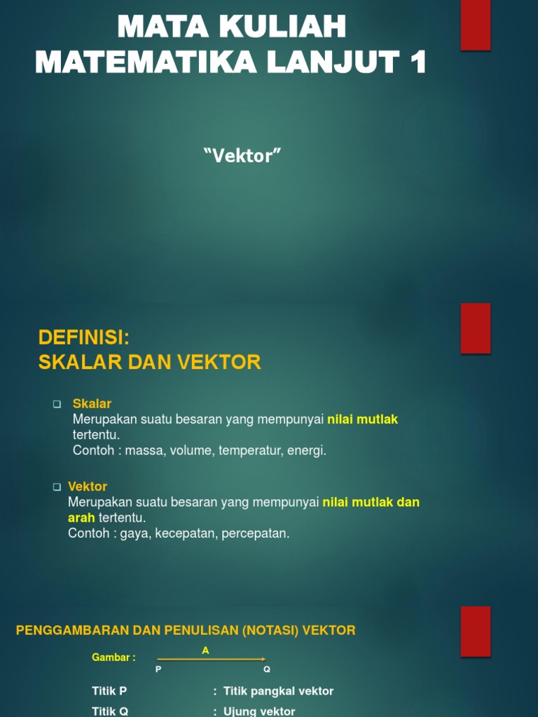 Vektor - Matematika Lajut 1 | PDF