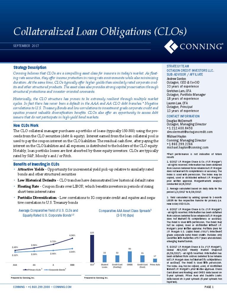 CLO One Pager Final 3Q17 Final | PDF | Collateralized Debt Obligation | Securities (Finance)