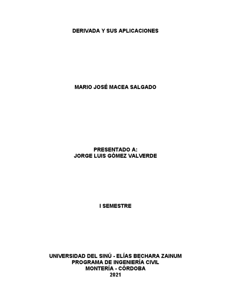 Derivada y Sus Aplicaciones | PDF | Derivado | Intervalo (Matemáticas)