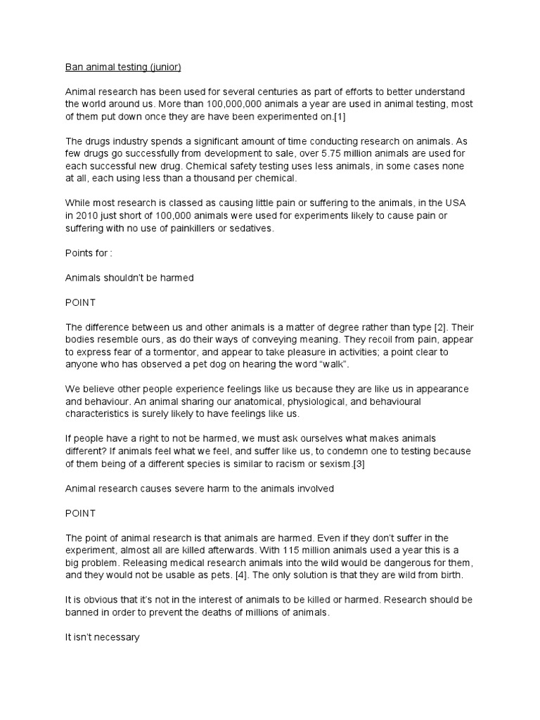 Ban Animal Testing (Junior) | PDF | Animal Testing | Applied Ethics