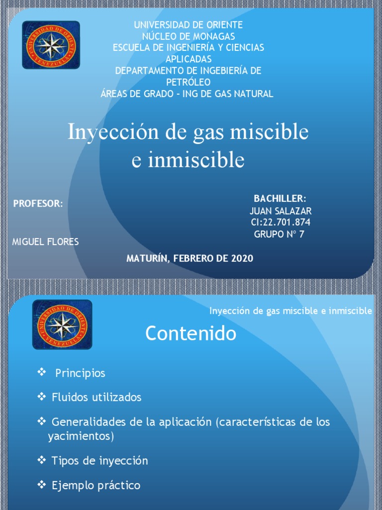 Inyeccion de Gas Miscibles e Inmiscible | PDF | Gases | Dióxido de carbono