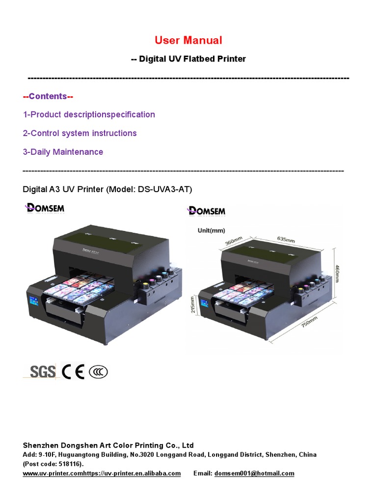 DOMSEM User Manual - A3 A3 Uv l1800 | PDF