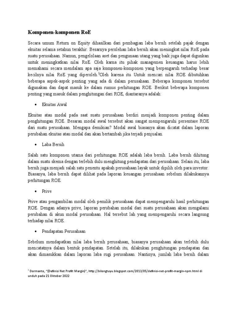 Komponen Roe | PDF