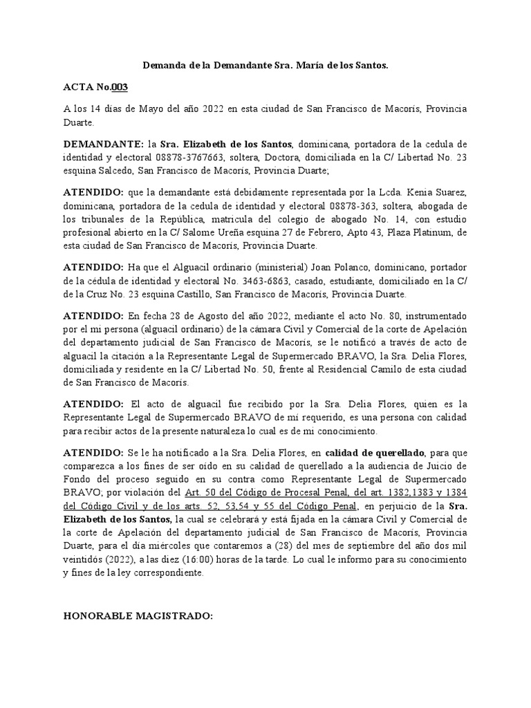 Bravo | PDF | Daños y perjuicios | República Dominicana