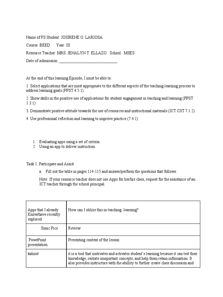 FS2 Ep 13.1 | PDF | Teachers | Teaching Method