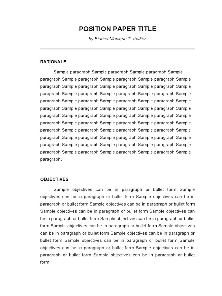 Position Paper Format | PDF