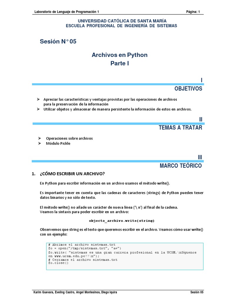 Operaciones de Archivos en Python | PDF