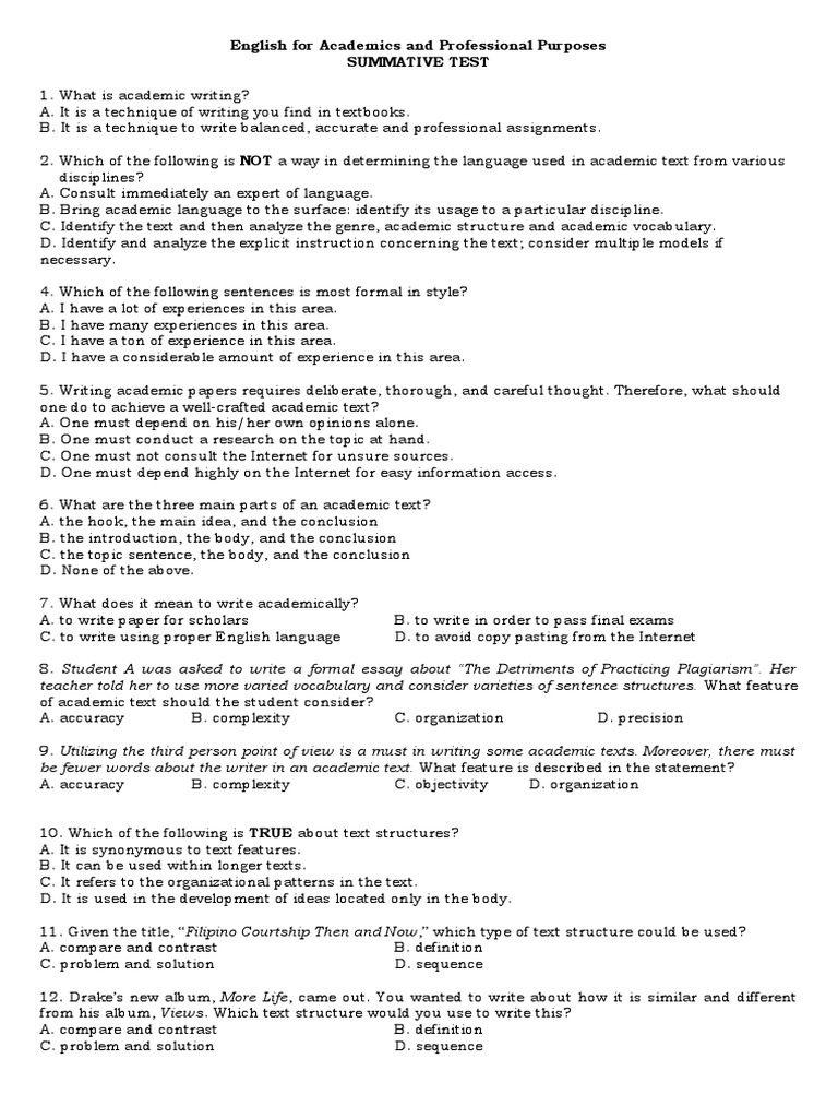 Summative Test Eapp | PDF | Ozone | Infants