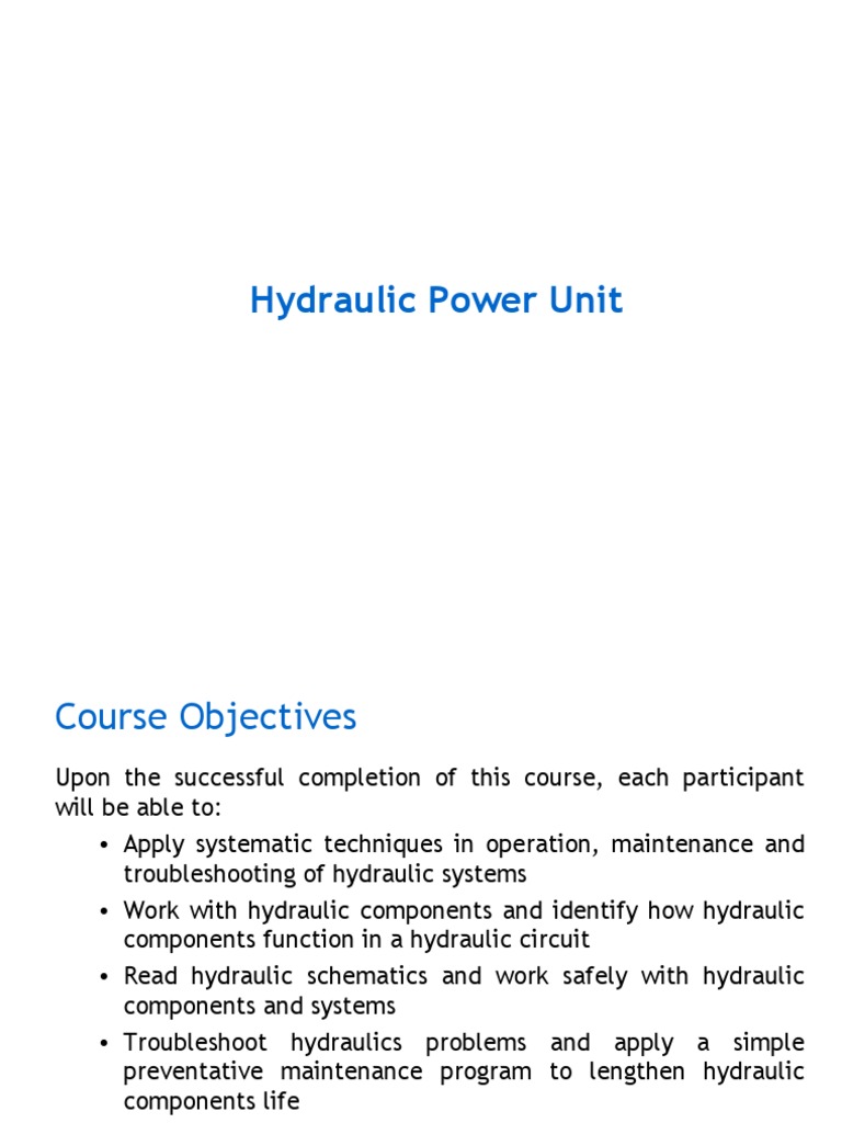 ME080 Section 1 - Hydraulic System Basics | PDF | Fluid Dynamics | Pressure