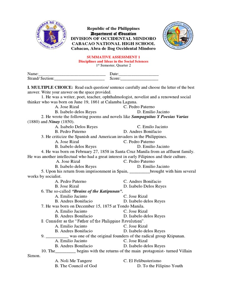 Diss Q2 EXAM 1 PDF | PDF | Philippines Diss Q2 EXAM 1 PDF | PDF | Philippines