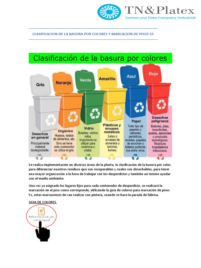 Clasificacion de La Basura Por Colores y Marcacion de Pisos 5S | PDF