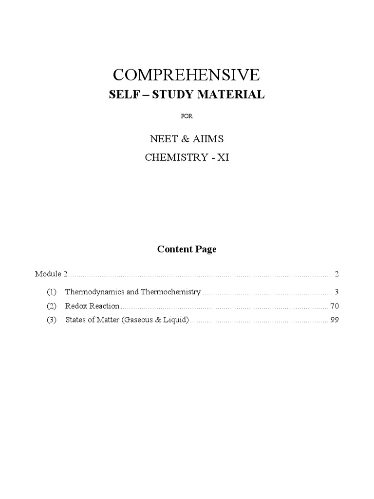 Module 2 - XI NEET - Chemistry | PDF | Heat | Thermodynamic Equilibrium