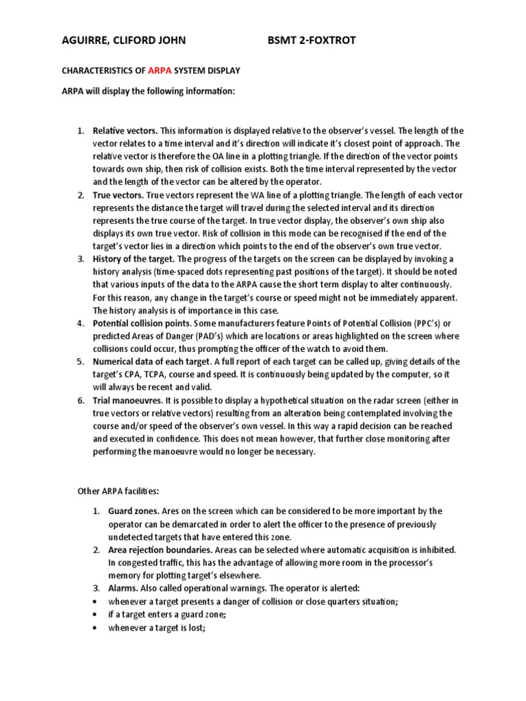 Characteristics of Arpa System Display | PDF | Business | Computers