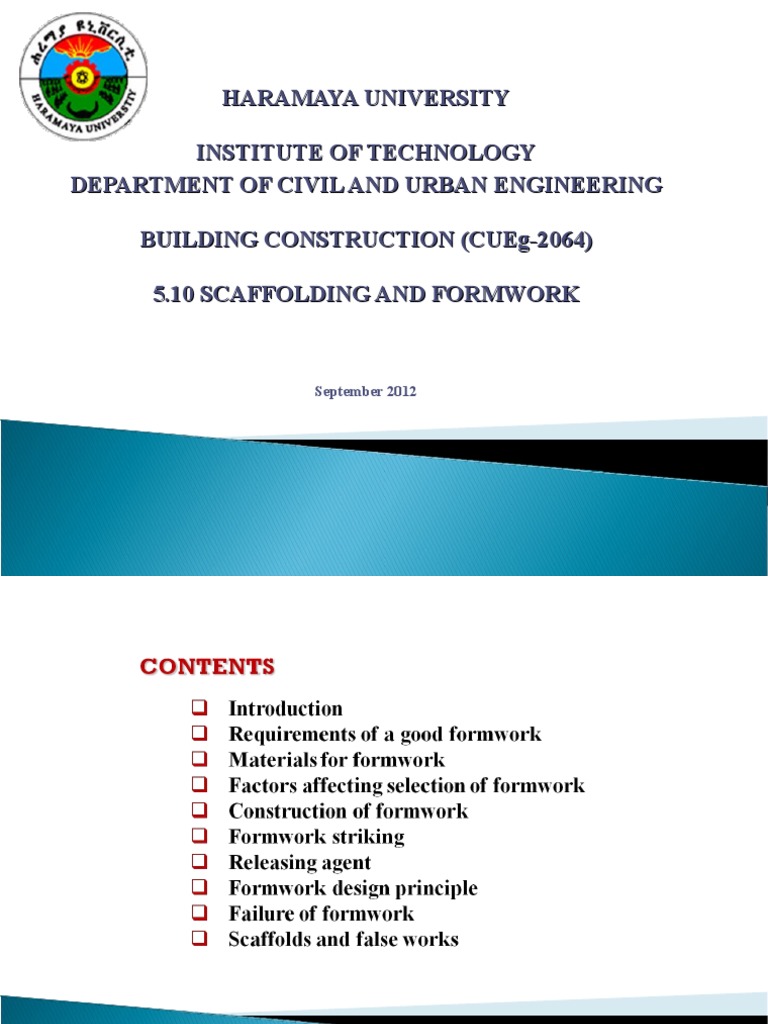 CHAPTER-5.10 SCAFFOLDING and FORMWORK | PDF
