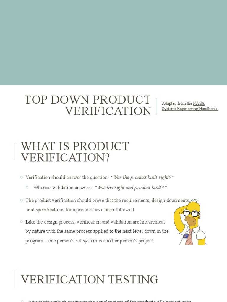 Product Verification Process Overview | PDF | Verification And ...
