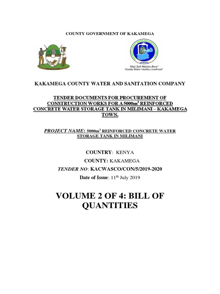 Volume 2 of 4 - Bill of Quantities | Download Free PDF | Pipe (Fluid Conveyance) | Concrete