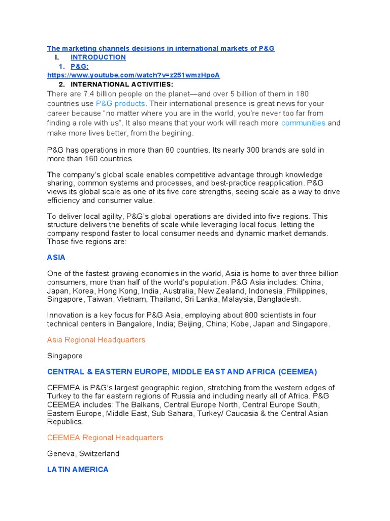 P&G Products Communities: The Marketing Channels Decisions in ...