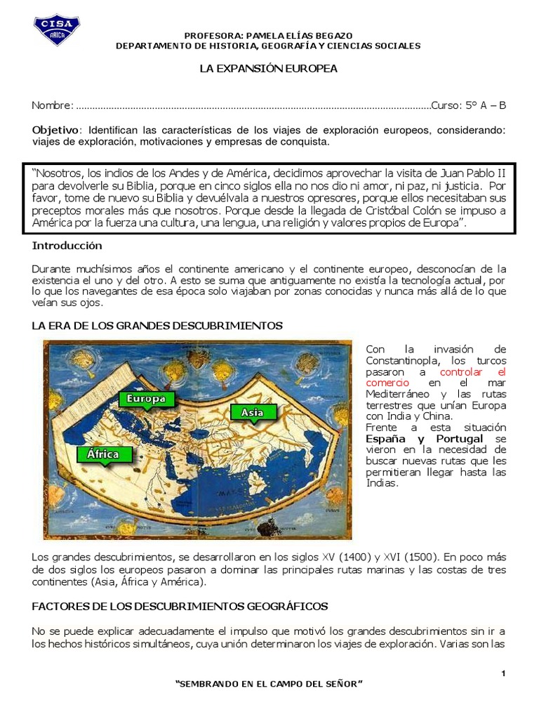 Factores de la Expansión Europea | PDF | Europa | Américas