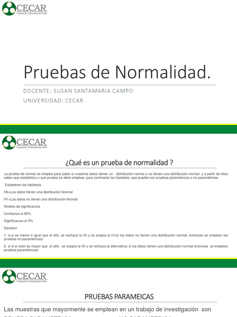 Pruebas de Normalidad | PDF | Distribución normal | Science