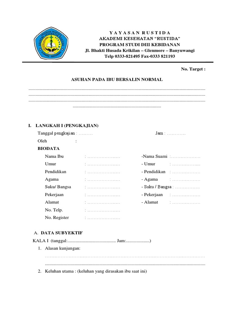 Format Askeb Persalinan | PDF