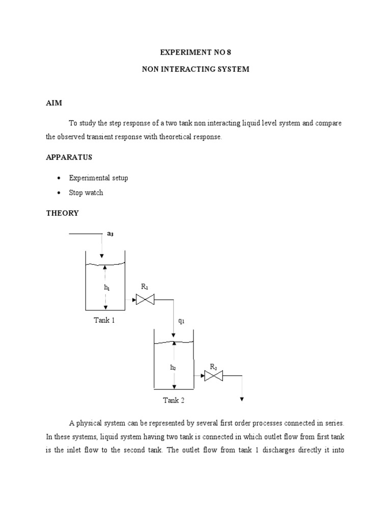Non Interacting System | PDF | Flow Measurement | Function (Mathematics)
