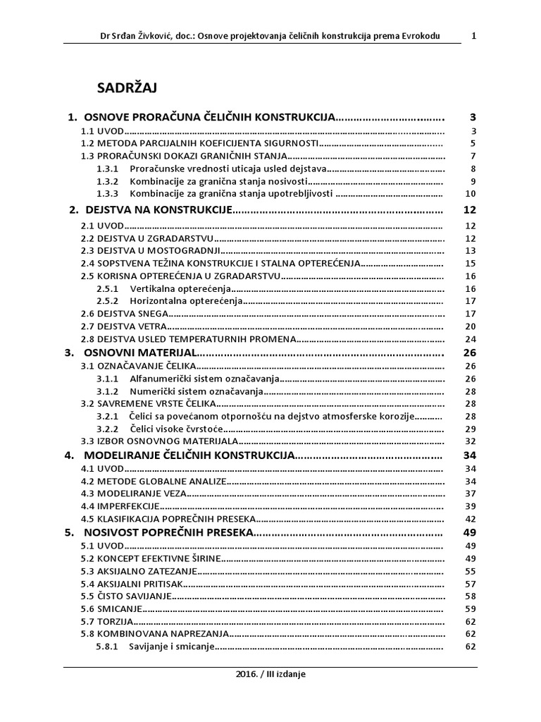 Osnove Proracuna Konstrukcija | PDF