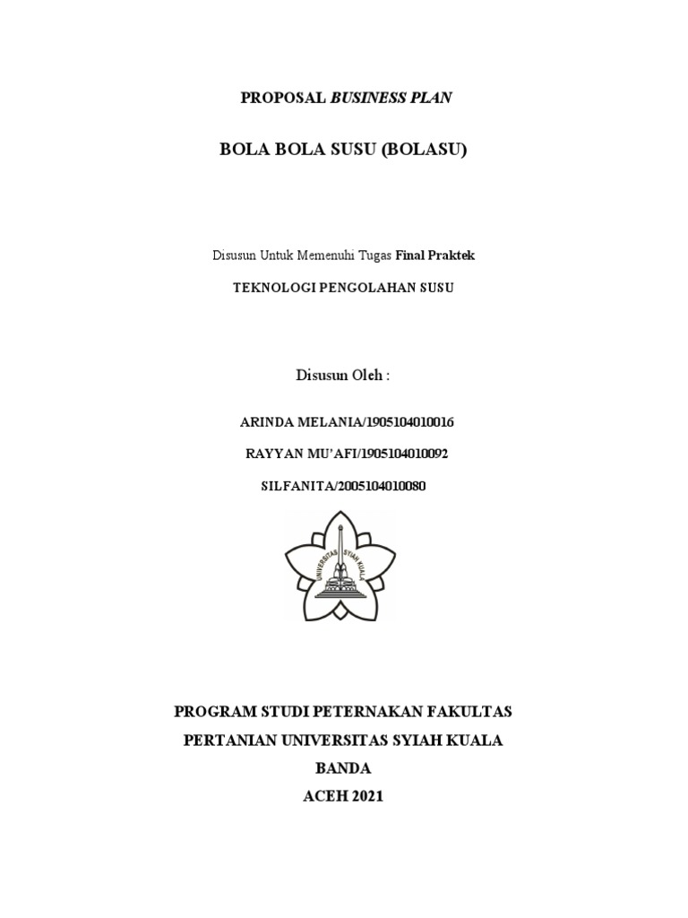 Proposal Business Plan Bola Bola Susu, Klok 2 | PDF