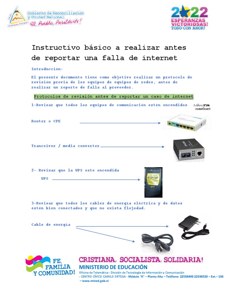 Instructivo Básico A Realizar Antes de Reportar Una Falla de Internet ...
