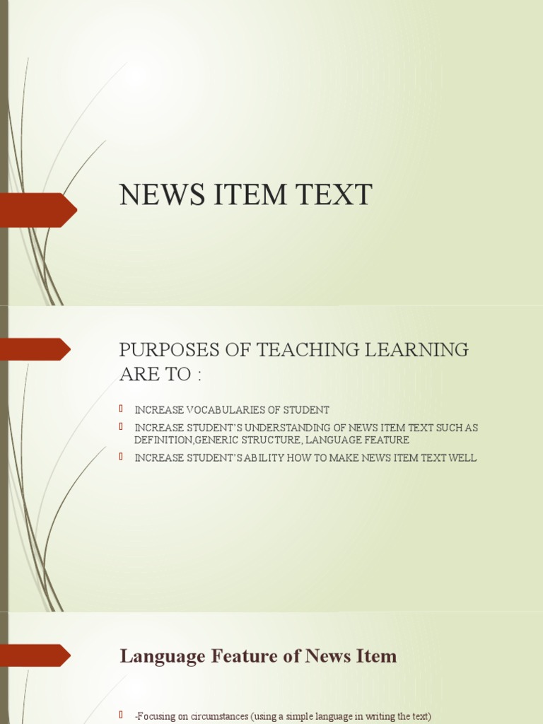 News Item Text | PDF | News | Grammatical Tense