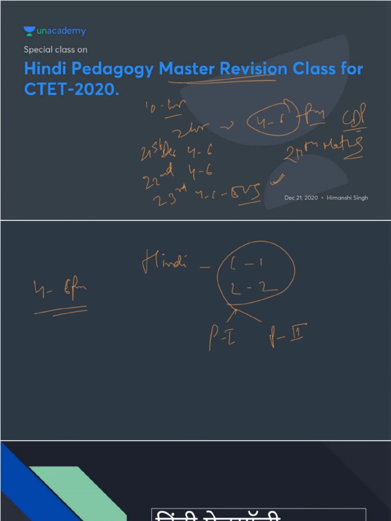 Hindi Pedagogy Master Revision Class For CTET-2020 | PDF