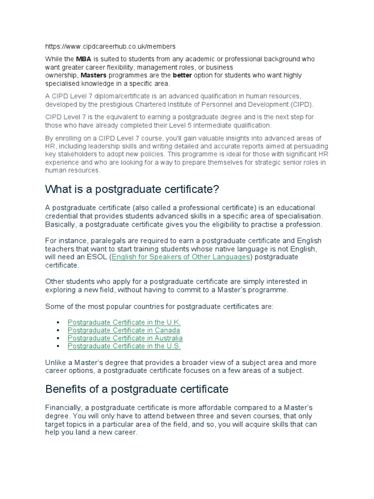 About Level 7 Certificate | PDF | Postgraduate Education | Academic ...