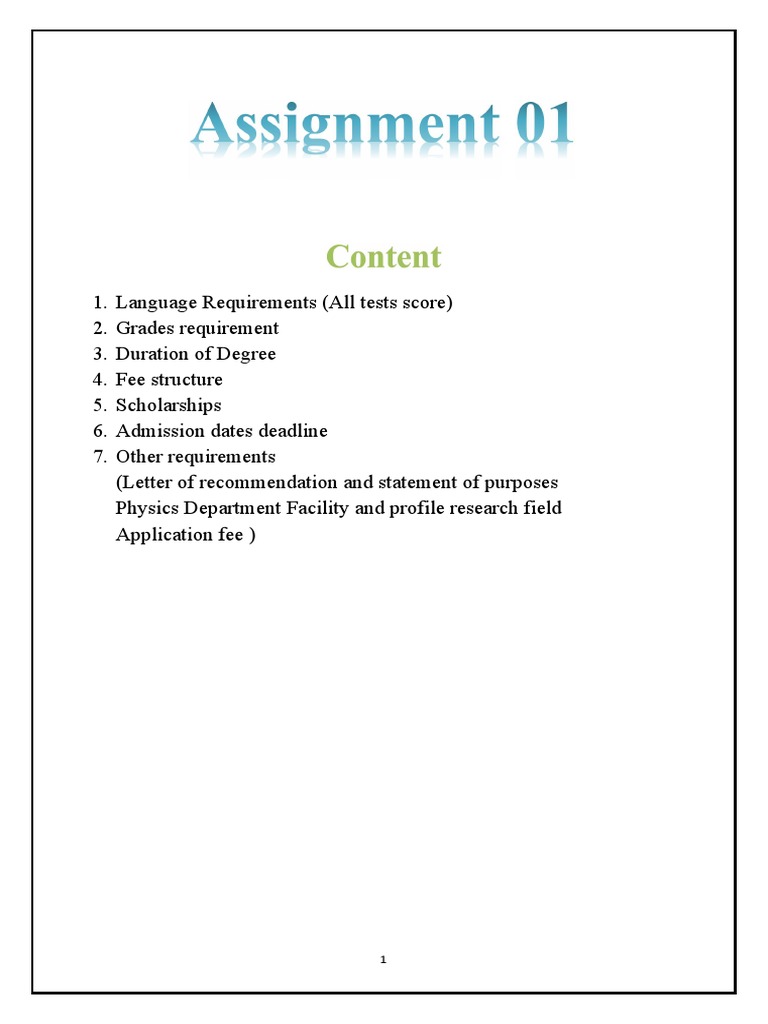 Assignment 01 Laraib | PDF | Graduate School | Physics