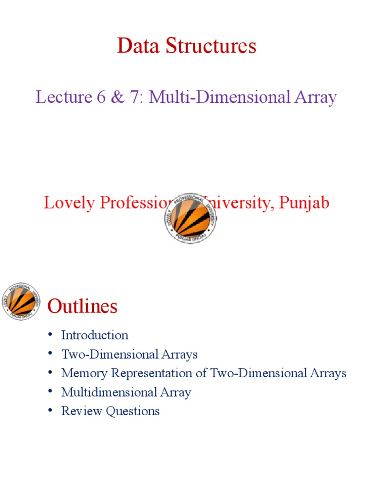 Multidimensional Arrays Pdf Array Data Structure Mathematical Objects