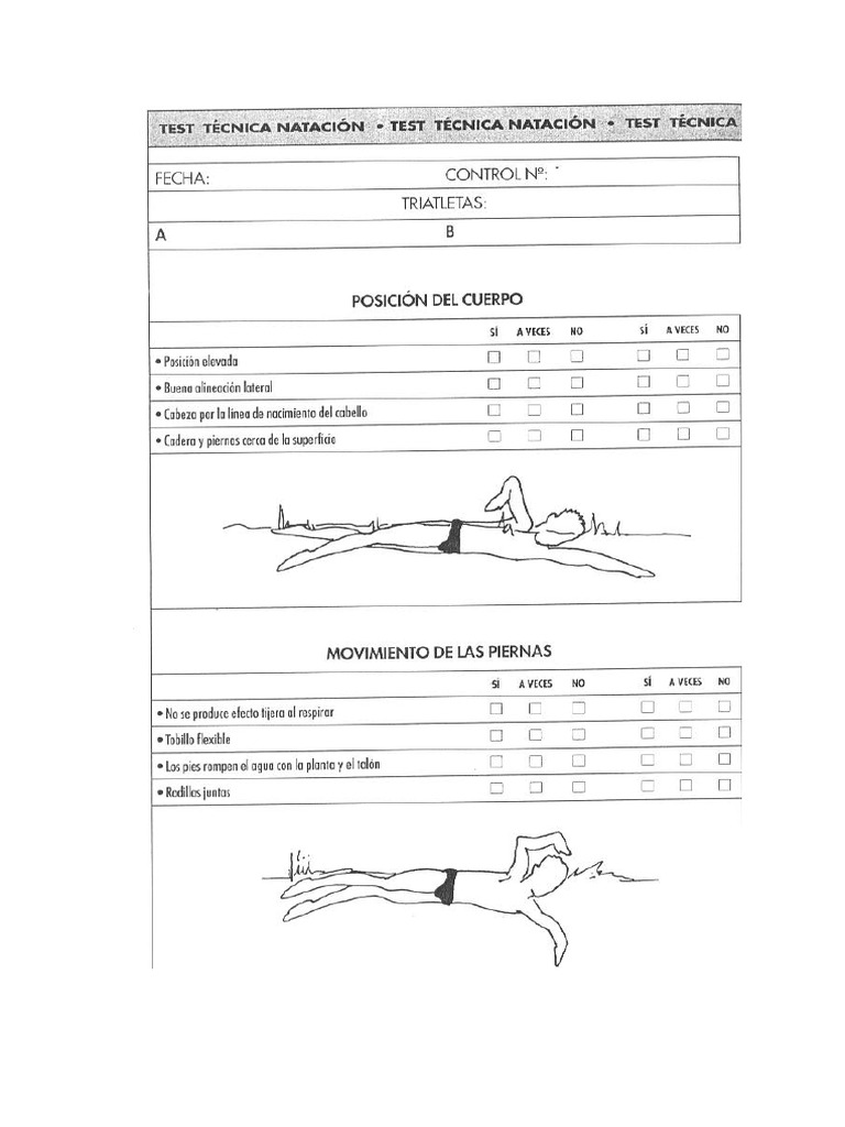 Test Tecnica de Natacion 1 | PDF