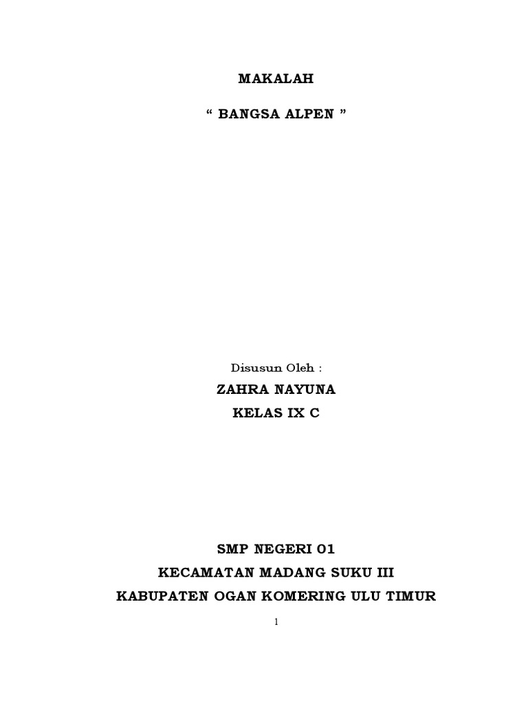 Bangsa Alpen | PDF
