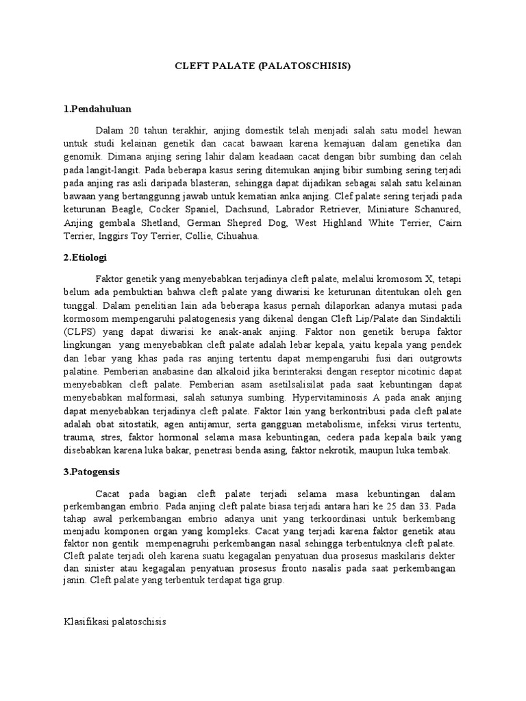 Cleft Palate (Palatoschisis) | PDF