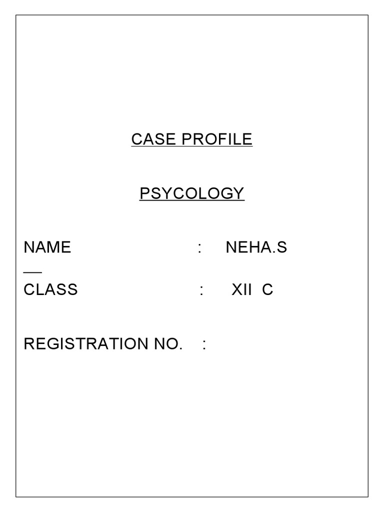 Case Profile Psycology | PDF | Psychotherapy | Major Depressive Disorder